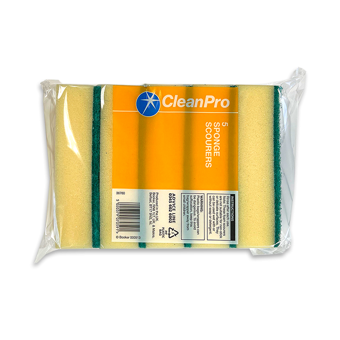 5 SPONGE SCOURERS - LARGE